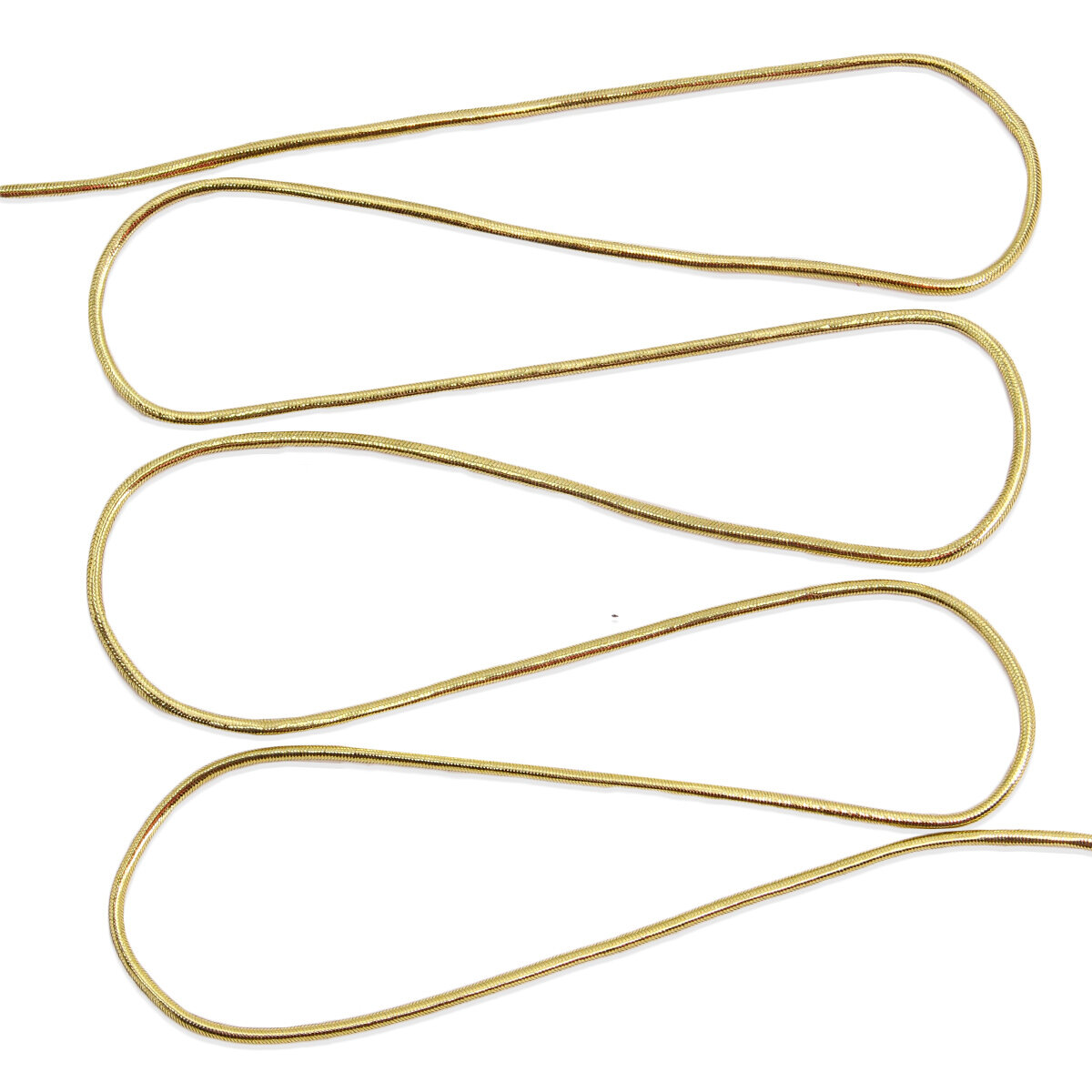 Резинка шляпная, шнур эластичный метализированный 2 мм * 5 м, цвет светлое золото, Айрис