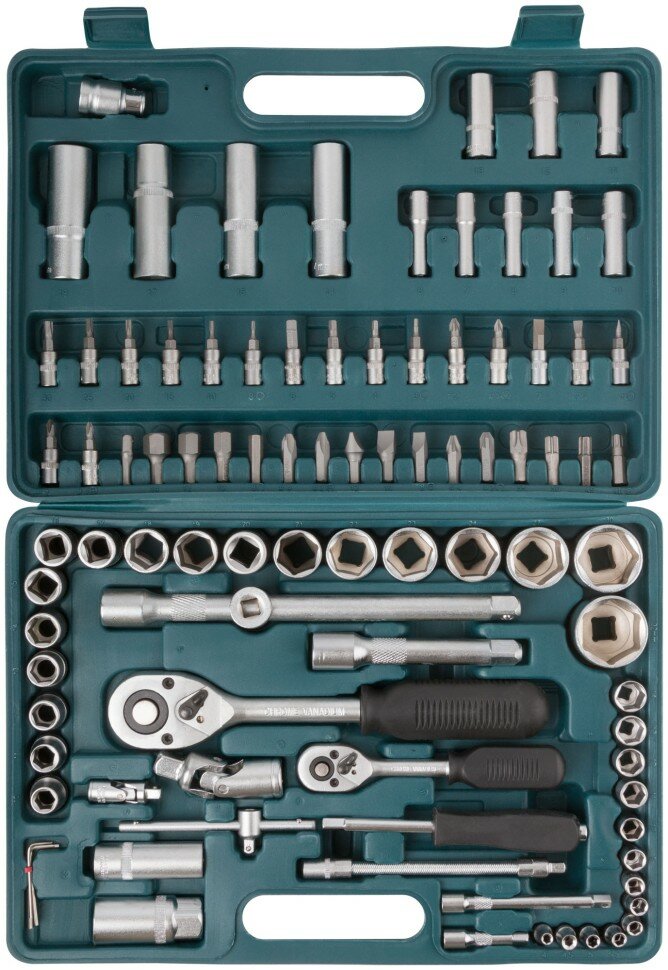 FIT Набор инструмента автомобильный 94 шт. CrV 1/2"+1/4" ( 65214 )