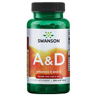 Swanson Vitamins A & D (Витамины А и D) 250 гелевых капсул (Swanson)