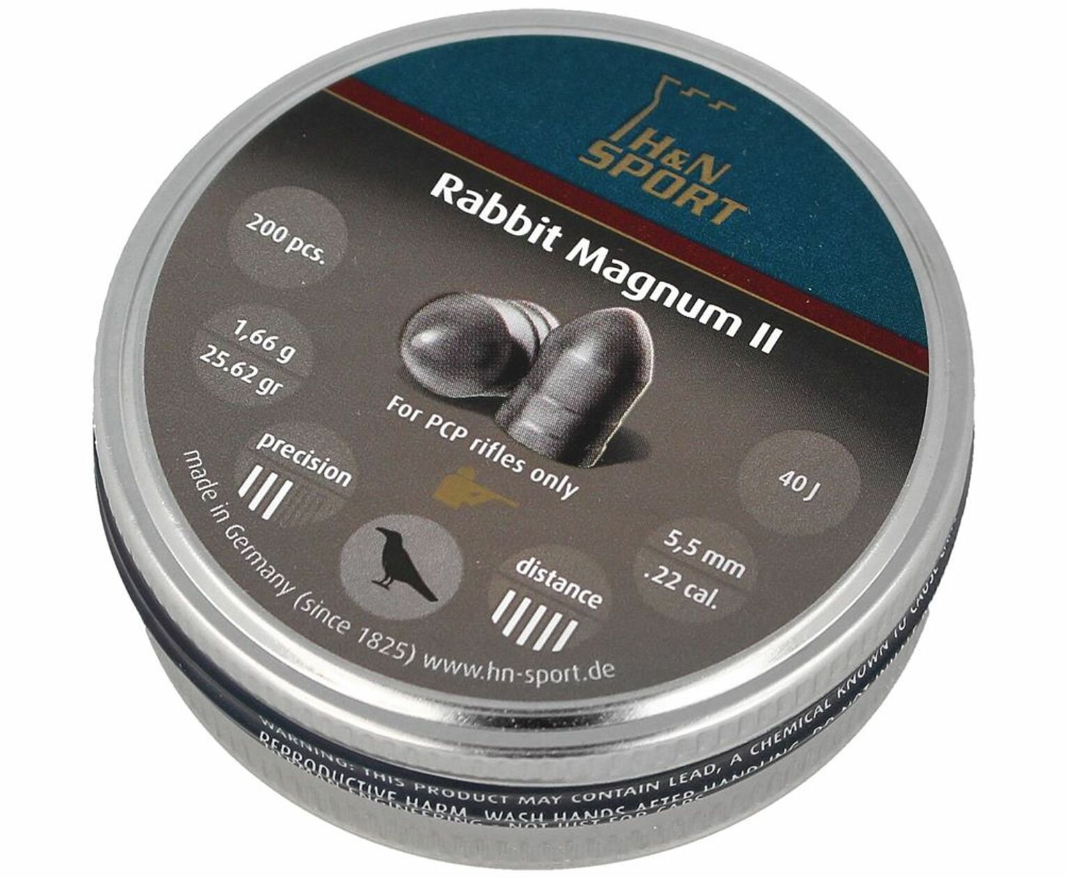 Пули пневматические H&N Rabbit Magnum II 5.5 мм (200 шт, 1.66 г)