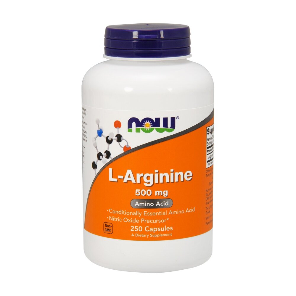 Аминокислота аргинин NOW L-Arginine, 500 мг / 250 капсул