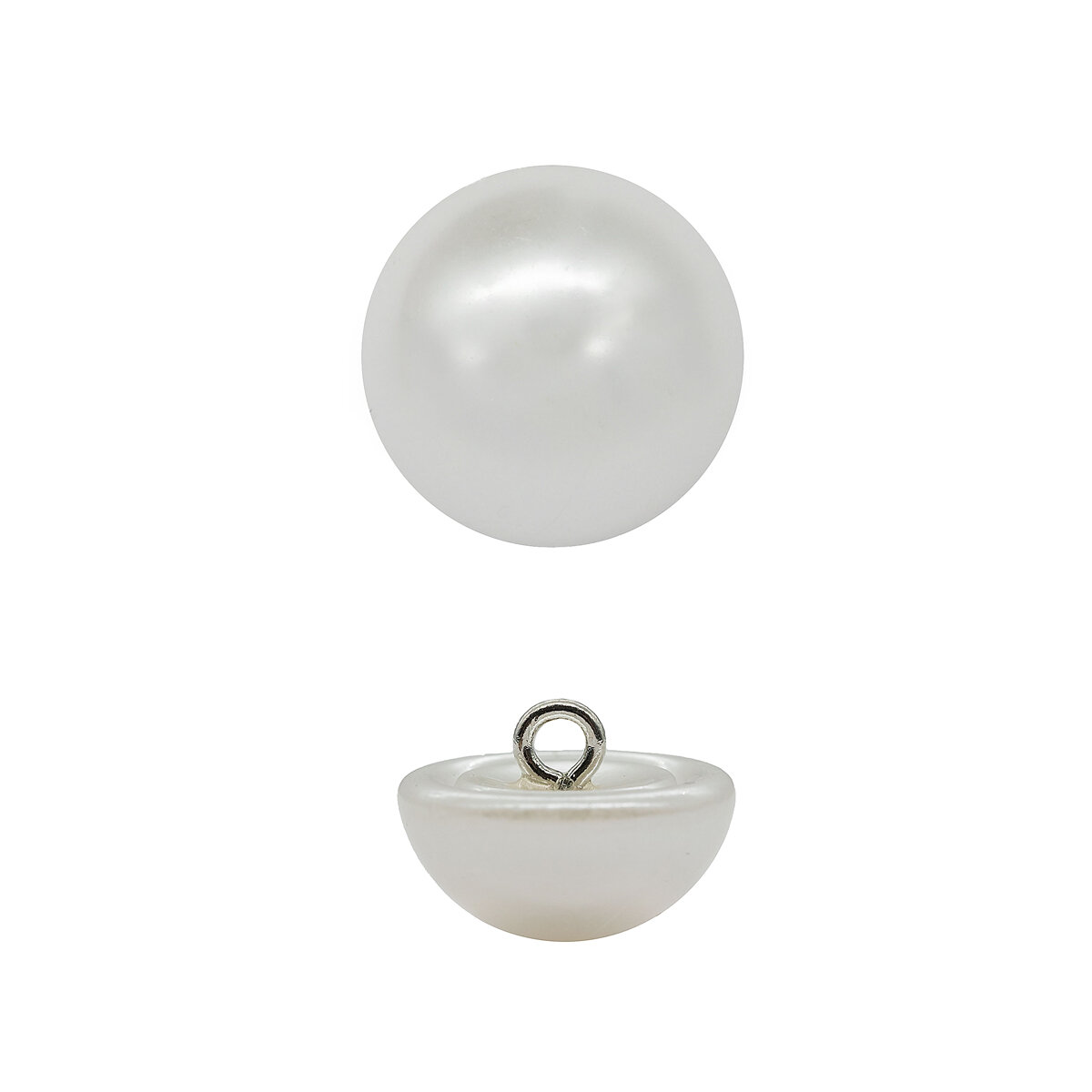 Пуговицы на ножке Айрис 'Полусфера' 28L (18 мм), GE14, пластик (белый), 24 шт