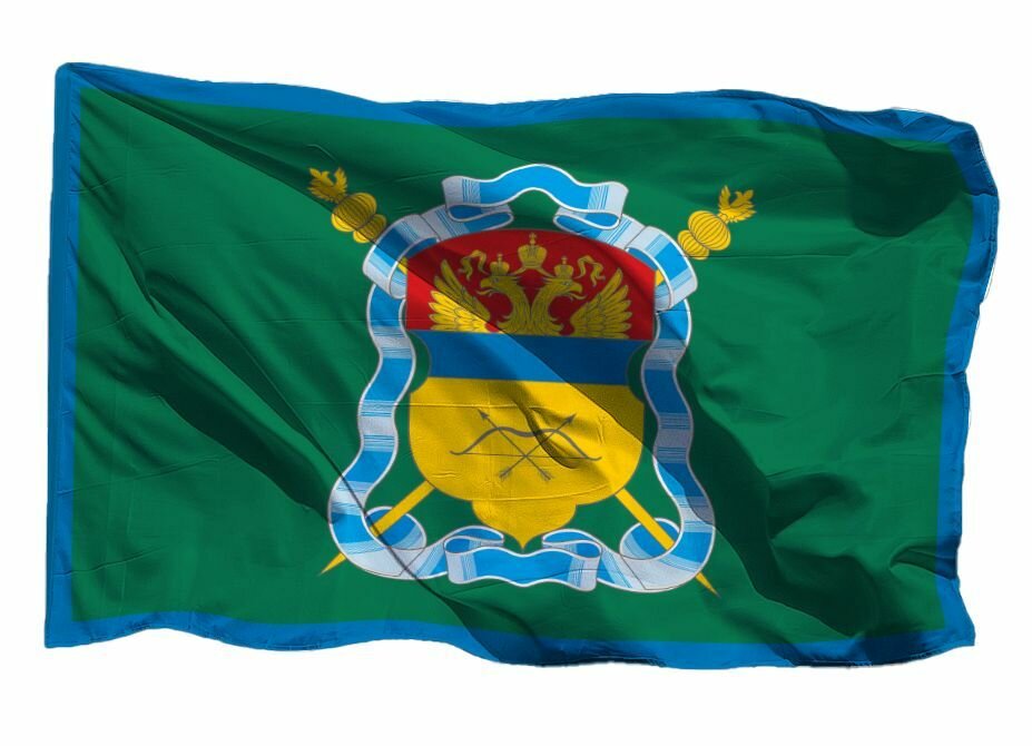 Флаг оренбургских казаков - Оренбургское войсковое казачье общество 90х135 см на сетке для улицы, для флагштока