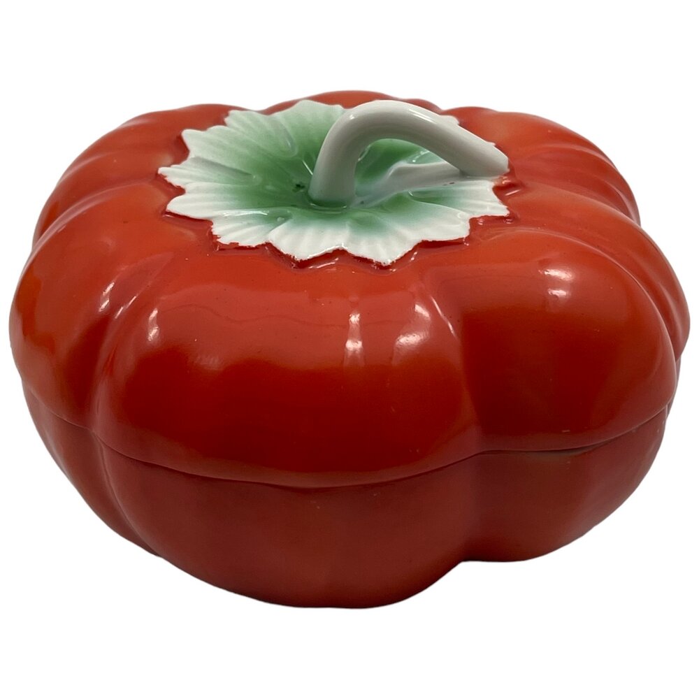 Масленка "Тыква", фарфор, роспись. 1954-1965 гг, Дмитровский ФЗ (Вербилки), СССР