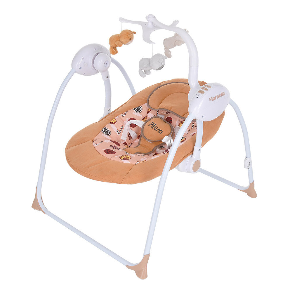 Электрокачели для новорожденных Pituso Marbella Cacao/Какао Круги электро-качели