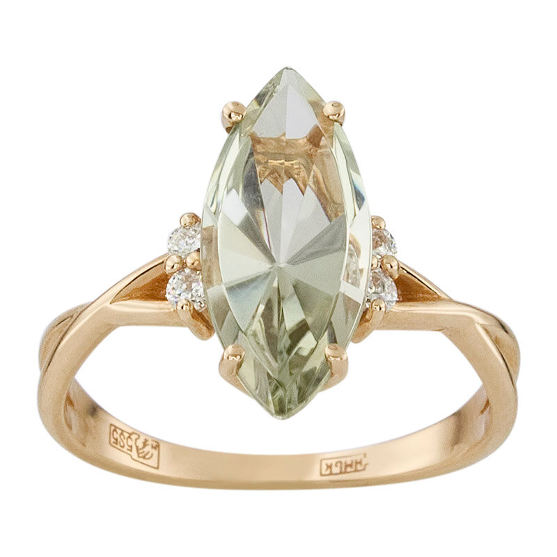 Кольцо, красное золото, 585 проба, аметист