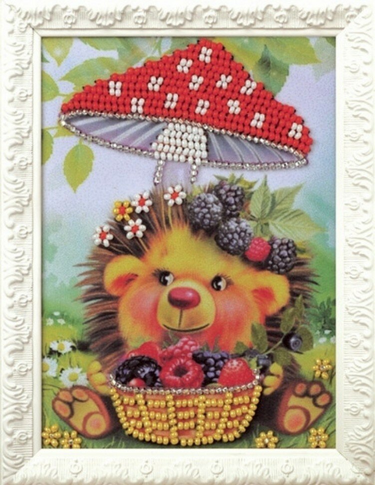 Набор для вышивания Радуга бисера #В-515 Ёжик, Вышивка бисером, 10 x 15 см