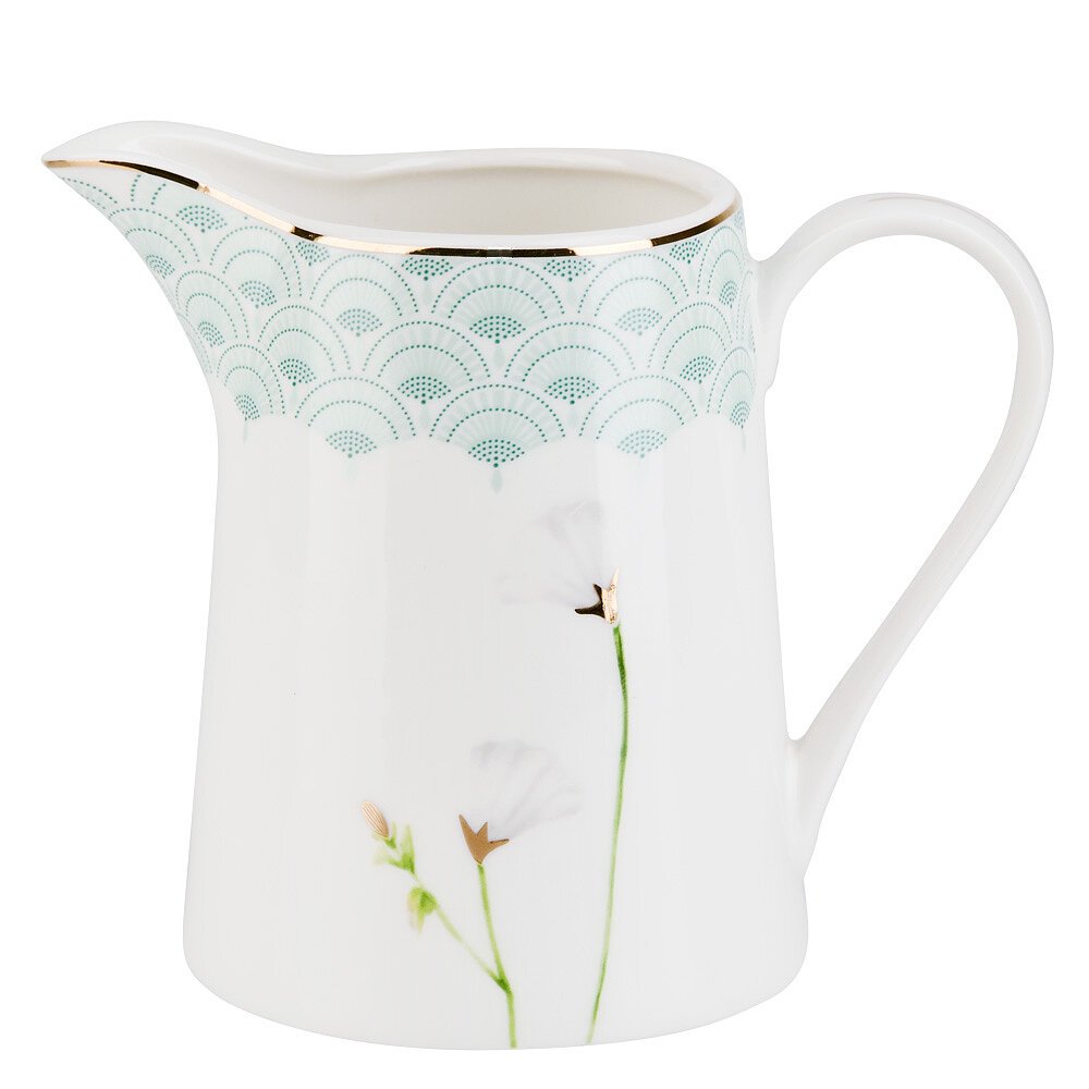 Набор чайный сахарница и молочник Sensuelle, объем сахарницы/молочника - 330/300 мл, белый/бирюзовый, фарфор, Nouvelle