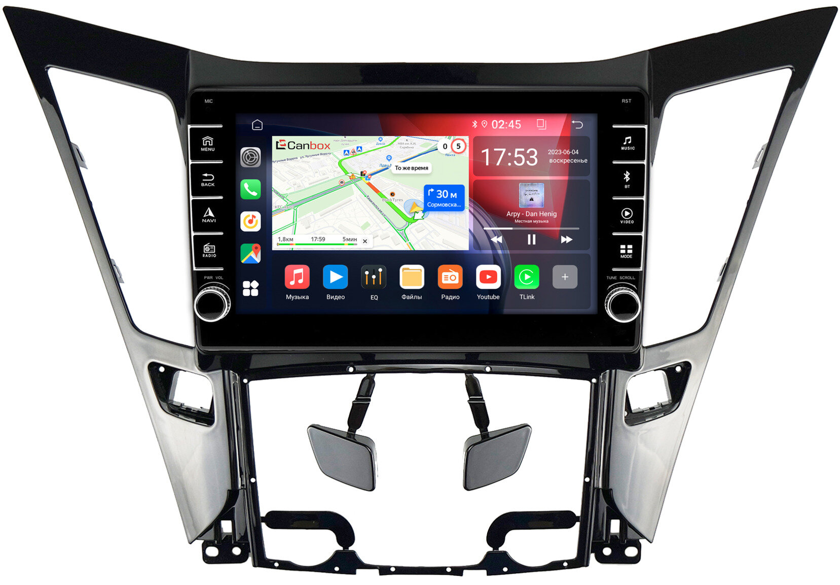 Штатная магнитола Hyundai Sonata 6 (YF) 2009-2014 Canbox BGT9-9114 2/32 Android 10 (IPS, DSP, CarPlay)