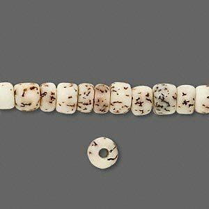 Бусина деревянная, 4-7мм, рондель, из плодов бетеля, 70-85 шт, низка