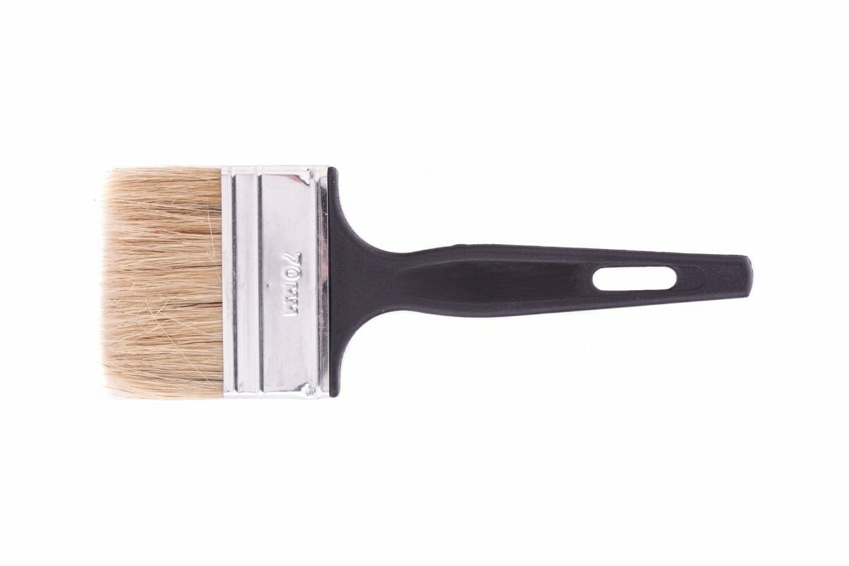 СИБРТЕХ Стандарт 82506 флейцевая кисть 70х6 с натуральной щетиной и пластиковой ручкой