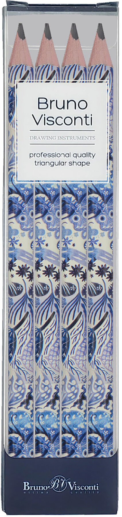 Набор чернографитовых карандашей HappyGraphix Jumbo. Сказочный мотив, 4B, 4 штуки