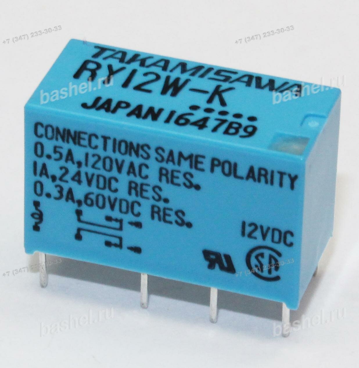 RELAY RY-12W-K, Реле, R_BT-2C, FCL, (упр:12В/DC, комм: 1A/24В/DC, 2NO/2NC, AgPd+Au, R-coil:960 Ом)