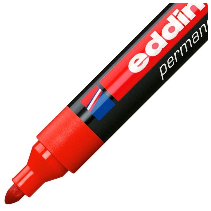 Маркер перманентный (нестираемый) EDDING "300", красный, круглый наконечник, 1,5-3 мм, E-300/2 - 1 шт.