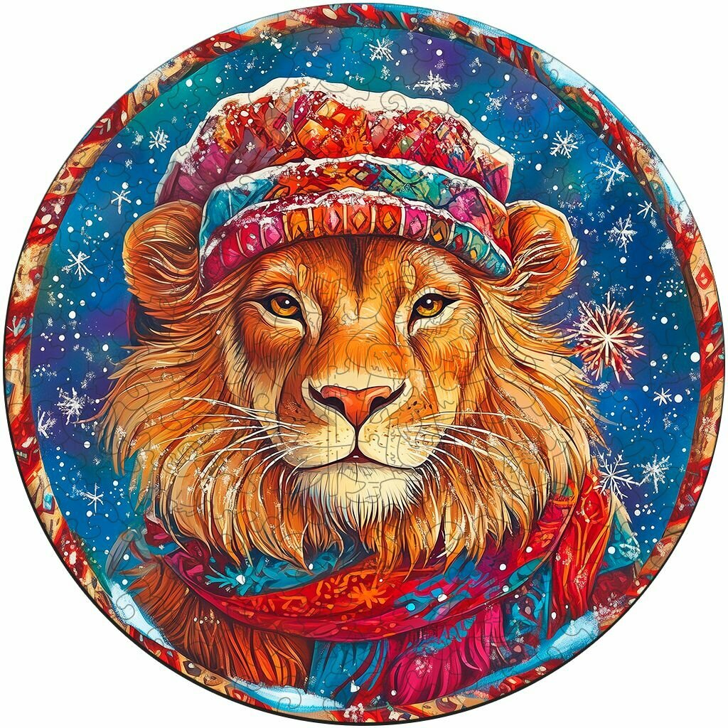 Деревянный пазл BoberBox "Зимний Лев", 229 деталей