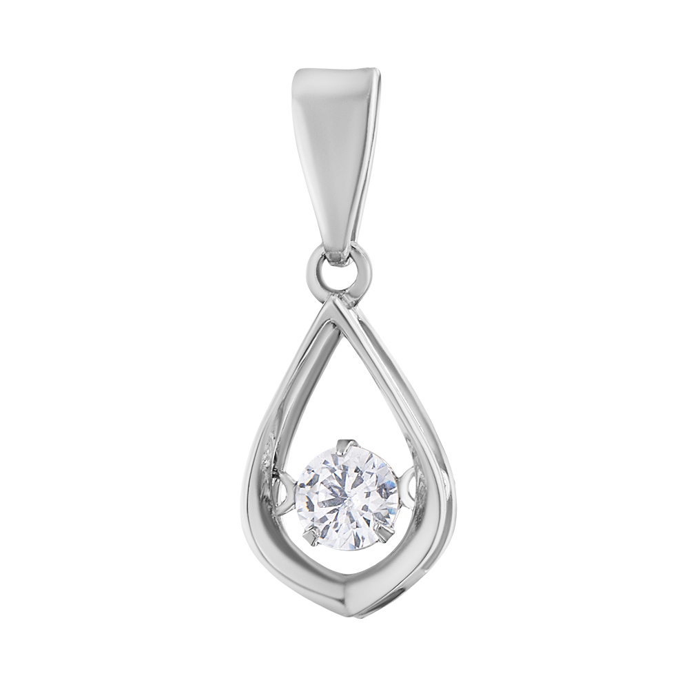 Подвеска, серебро, 925 проба, родирование, фианит