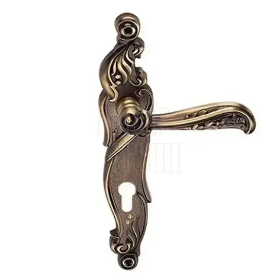 Дверная ручка на планке Archie Genesis "Rizo" античный кофе (cyl)