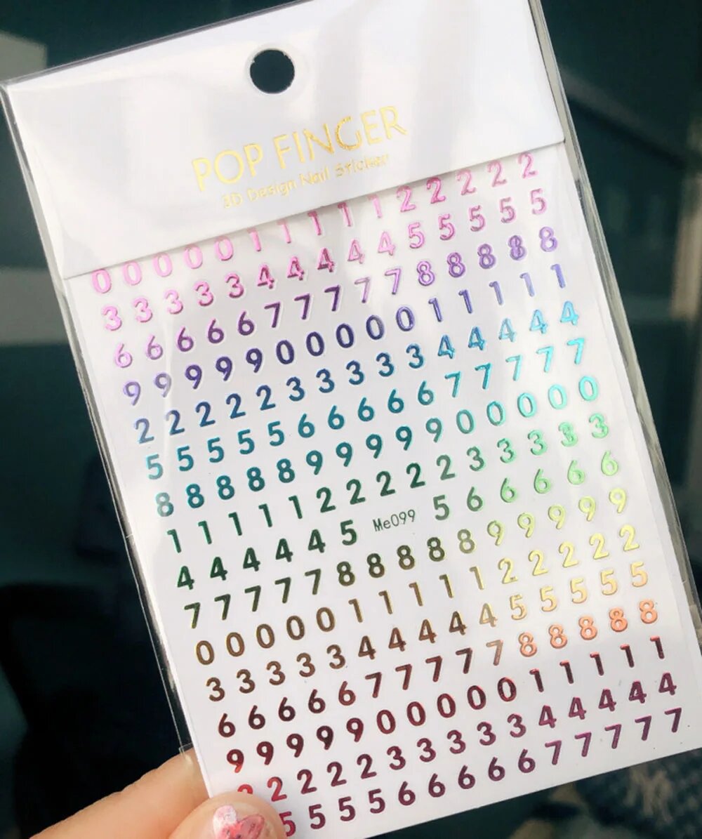 MATEHIYI 3D наклейки для ногтей цифры 10x8 см 3