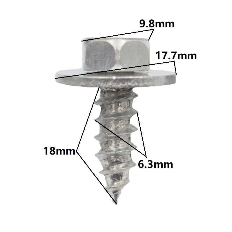 10 шт. Авто кузов Шестигранные Болты Винты Автомобильные Крылья металлические заклепки оцинкованные серебряные крестовые винты NO.2-10Pcs