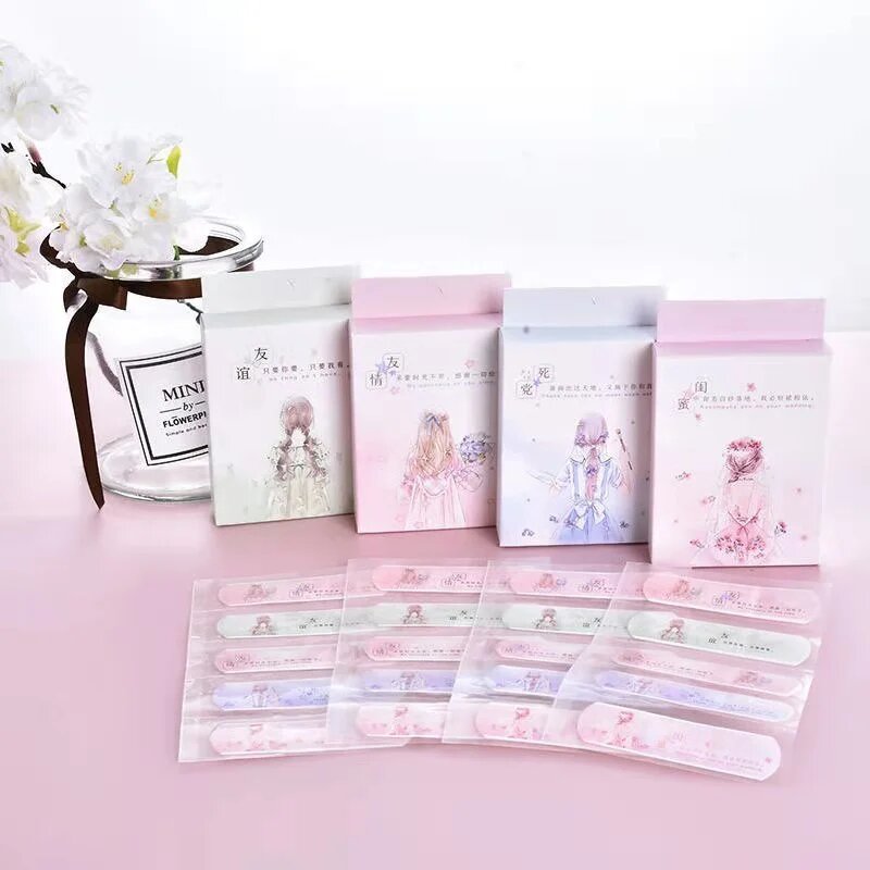 Кавайные детские пластыри 20 шт. Розовый, TypeF Random 1 Box