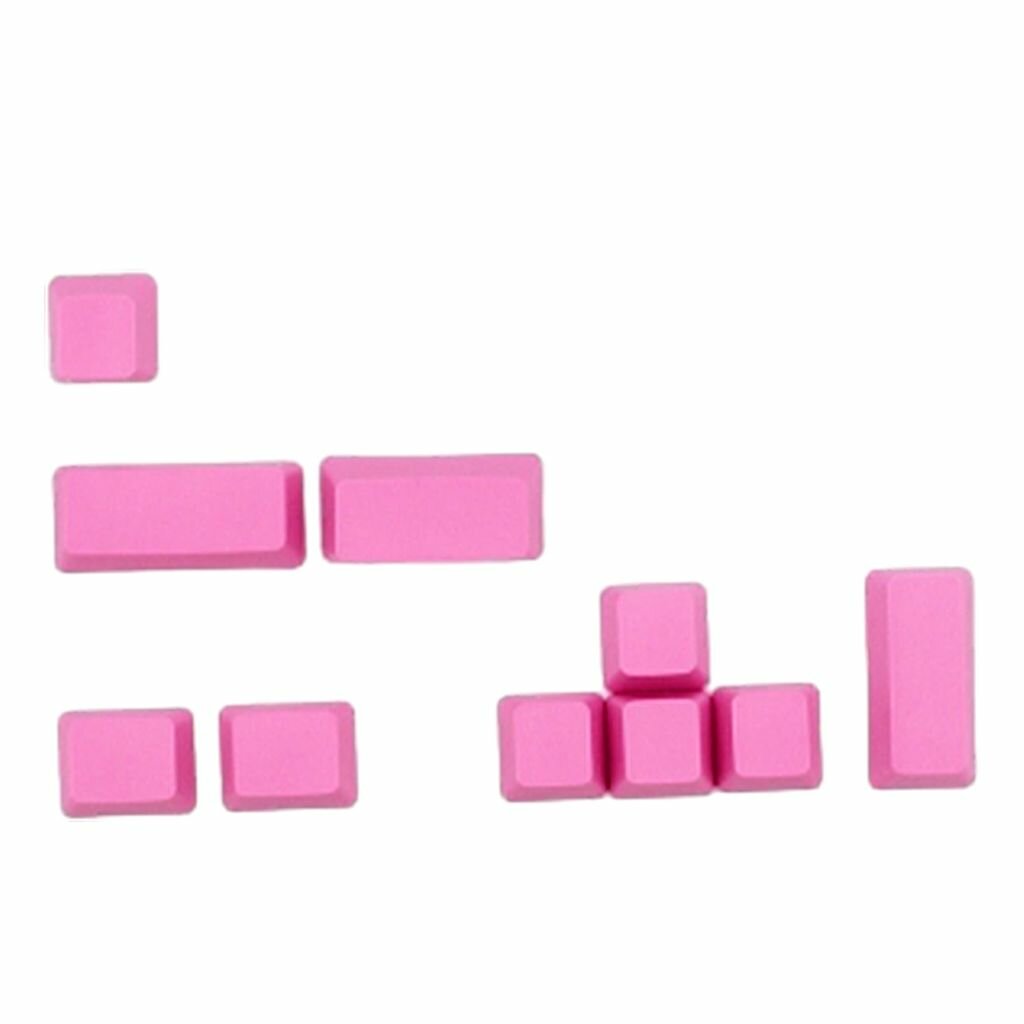 (1 комплект) 10 шт. персонализированных колпачков для механической клавиатуры из материала PBT - розово-красного цвета