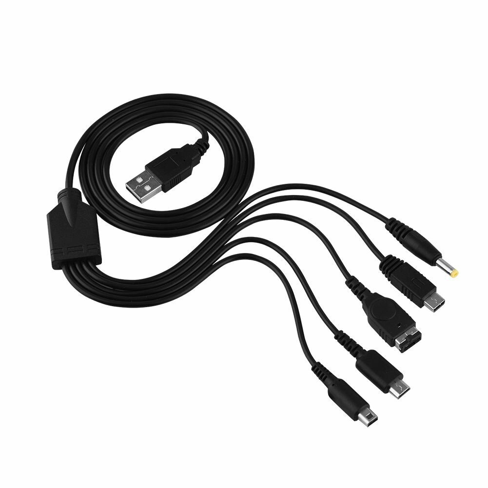 5 в 1 Зарядное устройство USB для Nintendo NDS Ll XL 3DS Wii U PSP Многофункциональный кабель для за