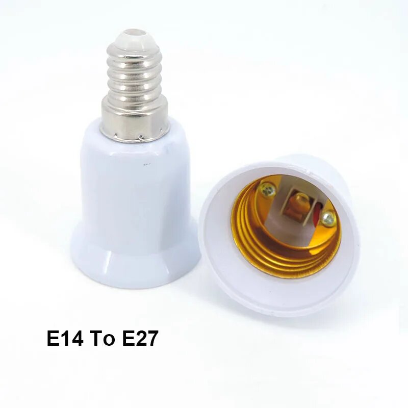 2 шт. адаптер E14 в E27, переходная розетка, огнестойкий пластиковый преобразователь, высококачественный материал, цоколь, адаптер для лампы, держатель лампы