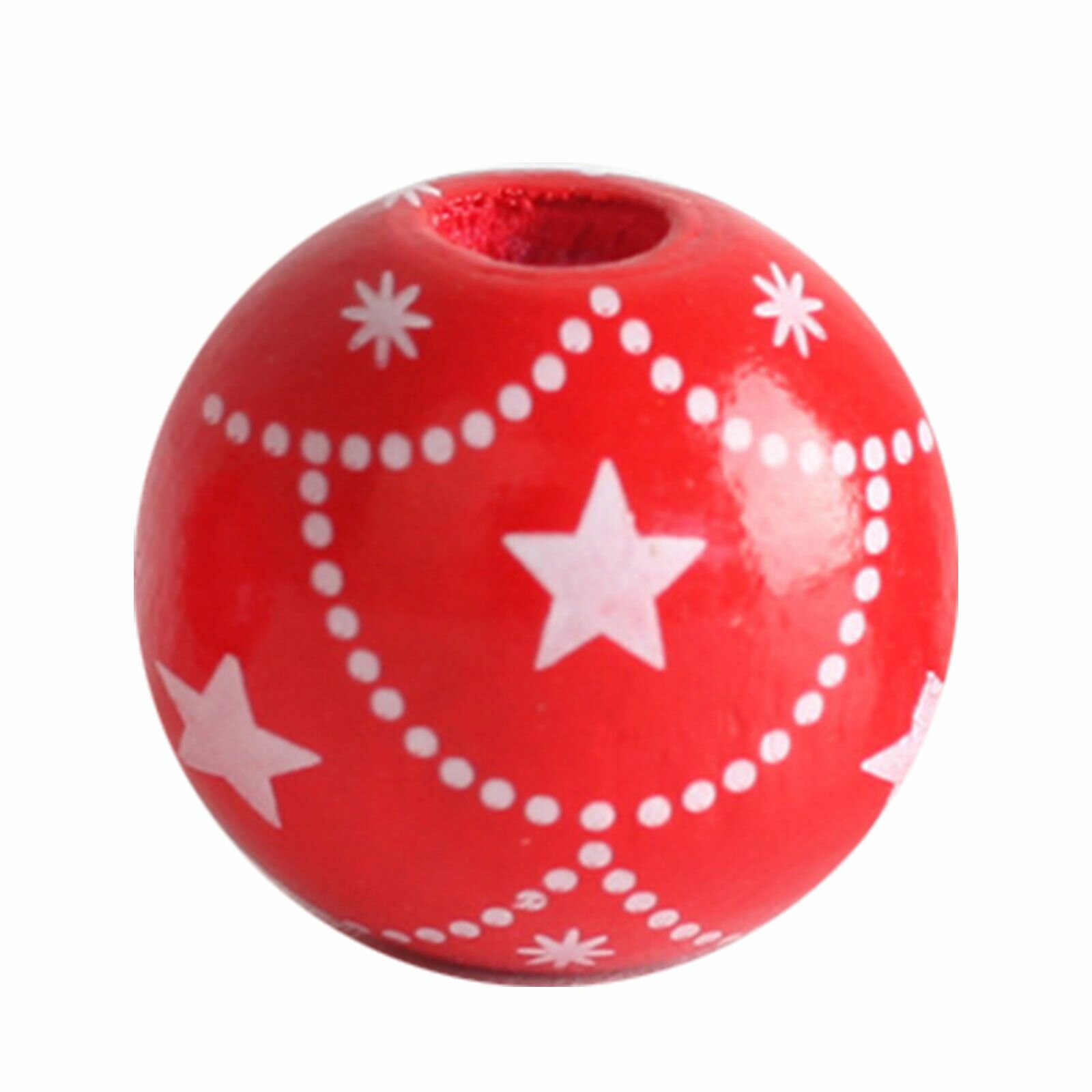 Упаковка из 100 цветных деревянных бусин в рождественской тематике, аксессуары для поделок своими руками-stars