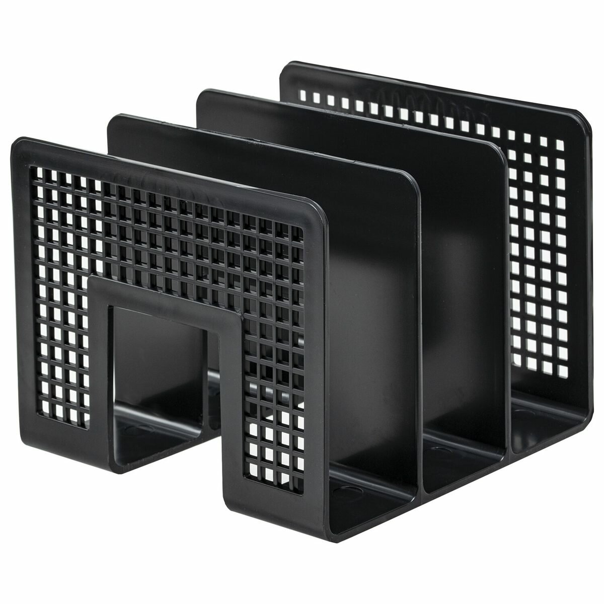 Подставка для сортировки бумаги Brauberg Office-Expert, 3 отделения, 207х212х168мм, сетчатая черная (8021)