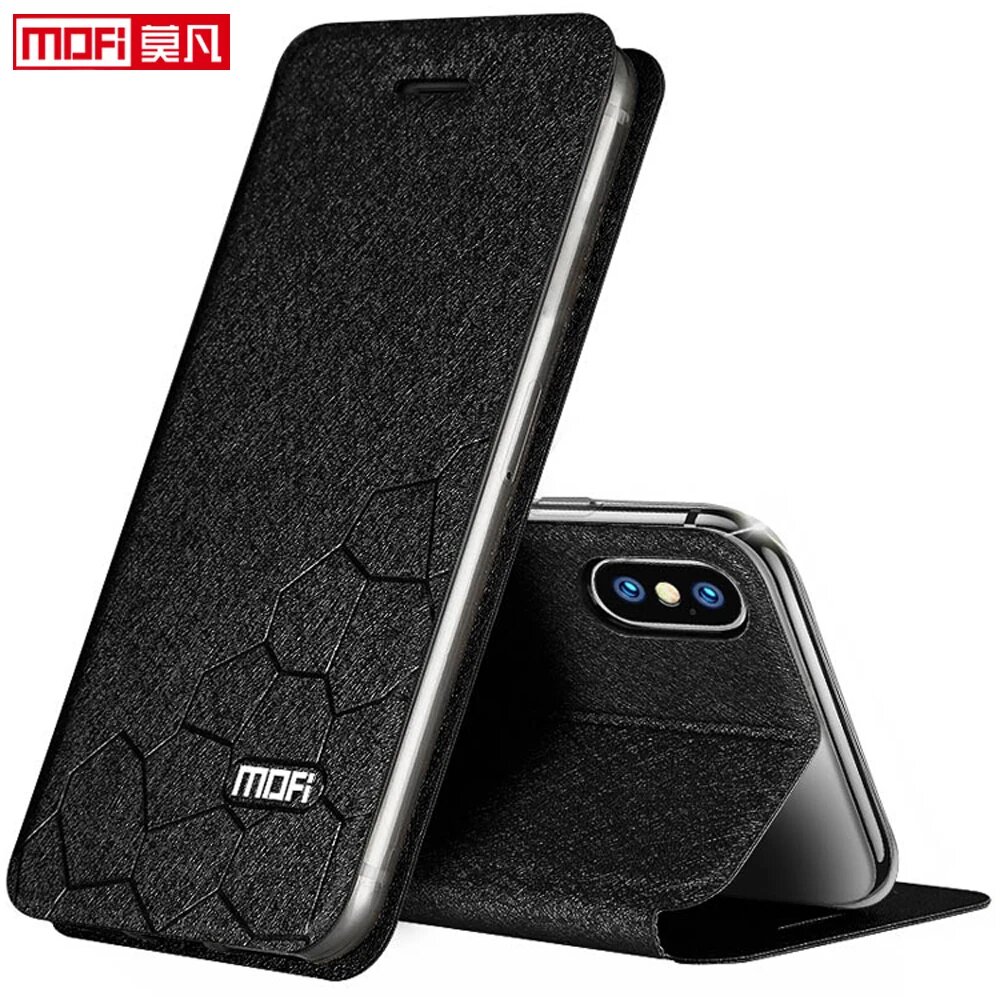 Флип-чехол для xiaomi mi mix2s, чехол для xiaomi mix2s, чехол из ТПУ, задняя книга, кожа, роскошная силиконовая подставка, mofi mix2s, полное покрытие Черный, only case, black