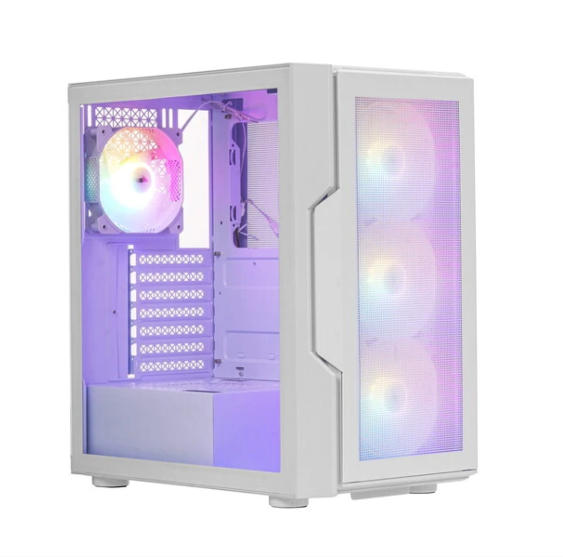 Корпус для компьютера 1stPlayer TRILOBITE T7-P-WH-4F1-W, без БП, белый