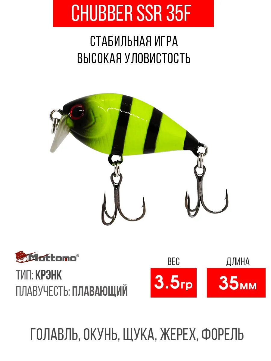 Воблер для рыбалки Chubber SSR 35F 3,5g приманка окуня, щуку, сома