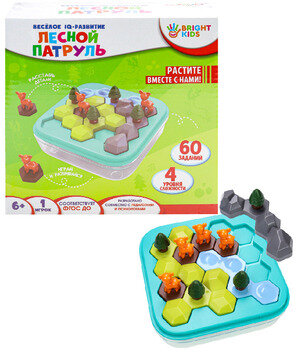 *Игр(РыжийКот) Головоломка Веселое IQ-развитие Лесной патруль (4 уровня сложности,60 заданий) (И-7831)