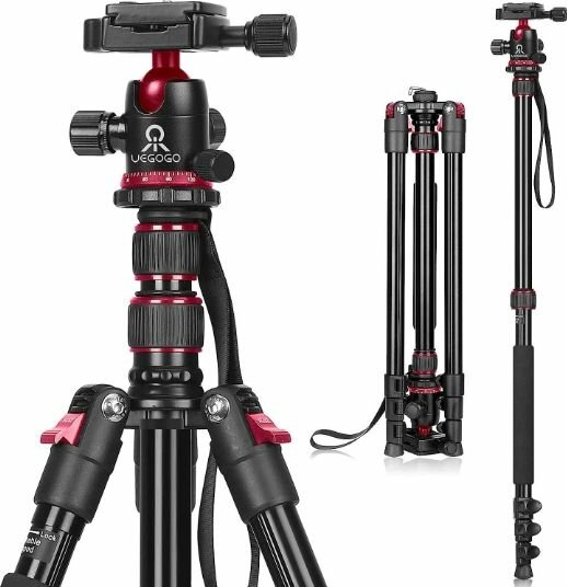 Штатив для камеры и телефона тренога UEGOGO C-FT 196 cm , телефона, лампы / Фото стойка трипод с для съемки фото и видео напольный