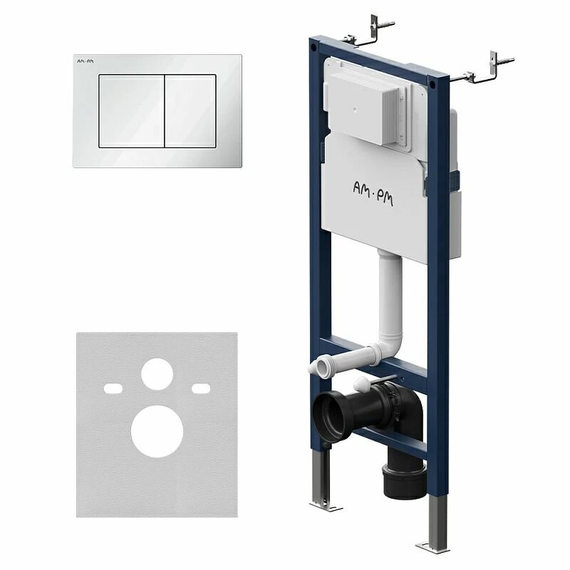 Инсталляция для подвесного унитаза AM.PM PrimeFit I012709.0201 с механ. клавишей S белый глянец