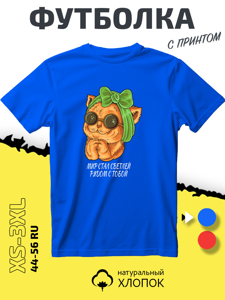 Футболка кот с бантом