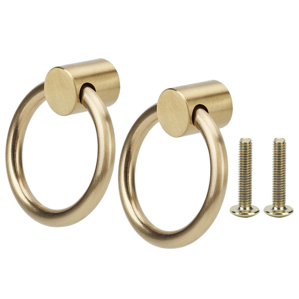 Шт. Винтажные латунные ручки для шкатулок для украшений, кольца для мебели, кухонных шкафов, гардеробов и дверей.