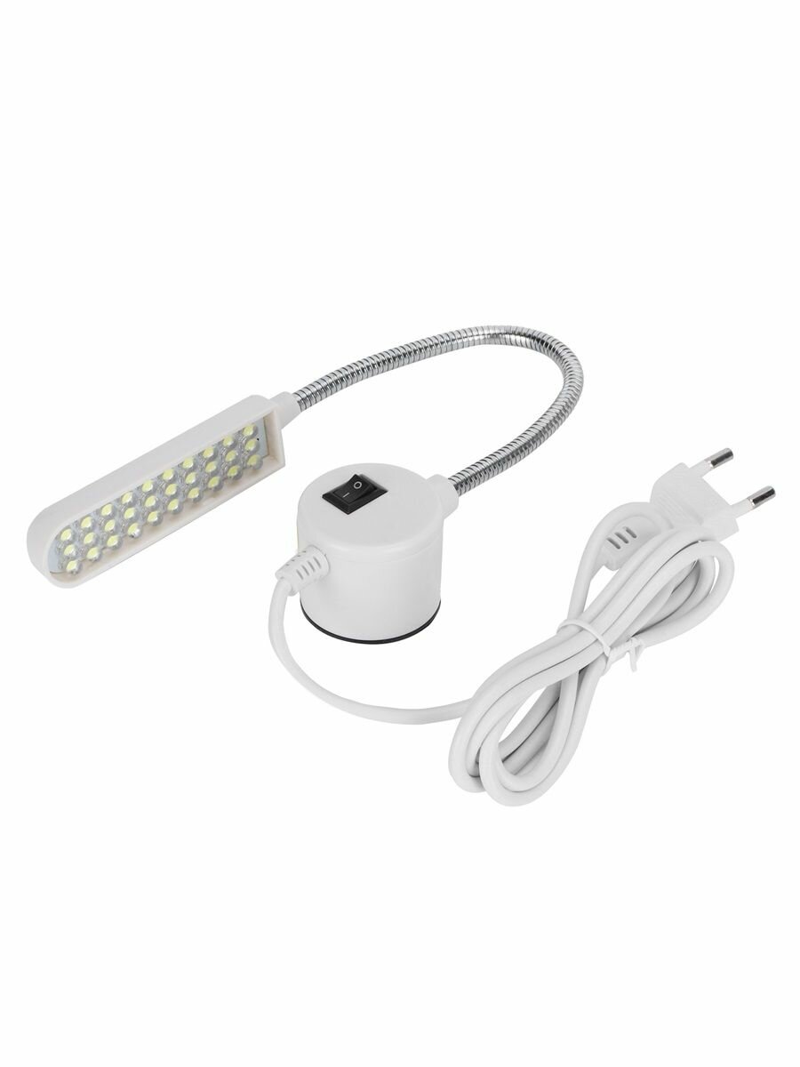 30-светодиодная лампа для швейной машины с гибким кронштейном и магнитным основанием, регулируемая рабочая лампа переменного тока 110 В для квилтинга и шитья