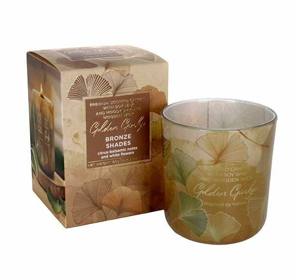 Свеча ароматическая Bartek Candles в стакане, аромат "Золотой гинко", 150 г