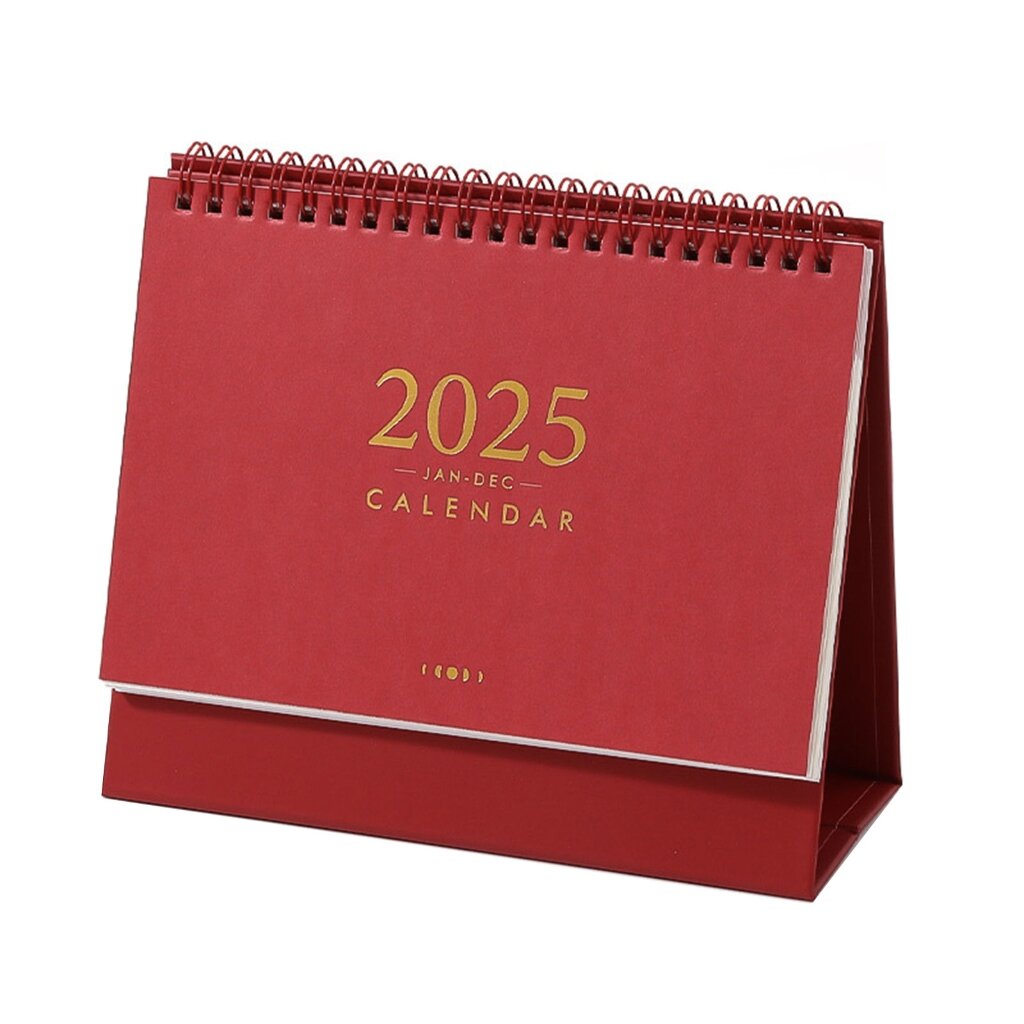 1 Простой настольный календарь на 2025 год-кленовый Красный Большого размера