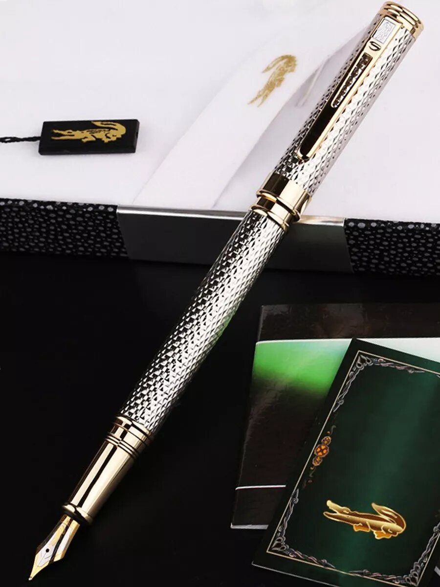 Ручка подарочная перьевая серебряная женская мужская