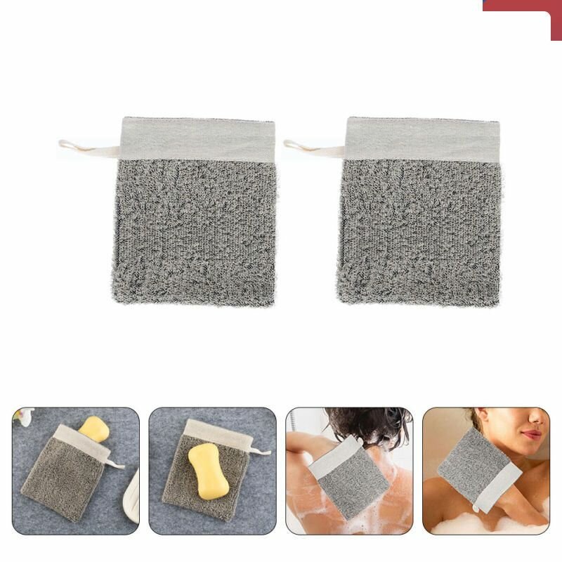 2 шт. держатель для туалетной бумаги, льняные сумки для хранения, сетка для мыла 14.5x12 см-