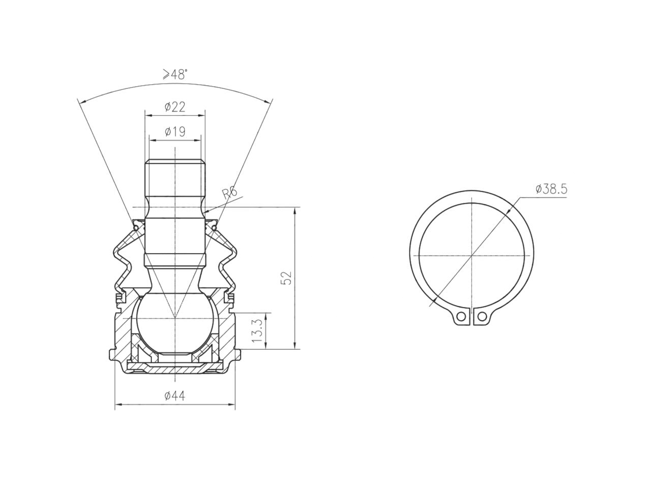UNIO SSP-20147 (EG2134300D / EG2134350D / EH4434300) опора шаровая передняя нижняя Mazda (Мазда) cx-7 06-