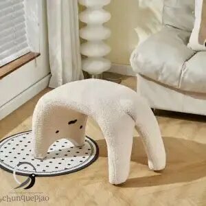 Банкетка пуфик в прихожую，Банкетки для спальню, гостиную, детскую, прикроватная прямоугольная, мягкая, мебель минимализм для квартиры дачи дома,60*43*33, Мех искусственный, ПВХ (поливинилхлорид), 60х33х43 см SY