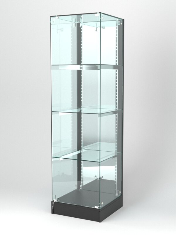 Витрина "астерия ХИТ продаж" №3 (с дверкой, задняя стенка - зеркало), Черный