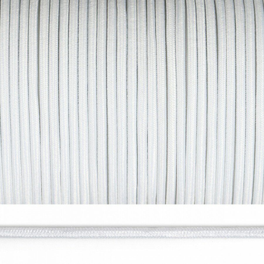 Резинка TBY шляпная (шнур круглый) цв. F101 белый 2,5мм боб.100м