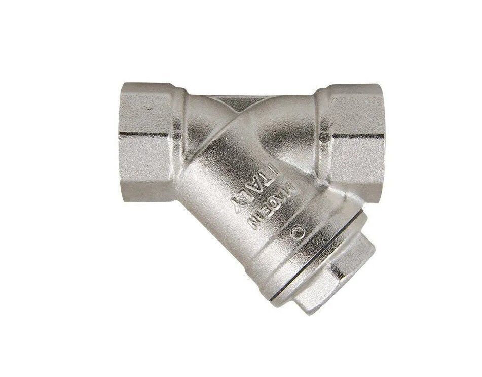 Фильтр косой В 3/4" OPTIMAL с отверстием для пломбировки UNI-FITT никель