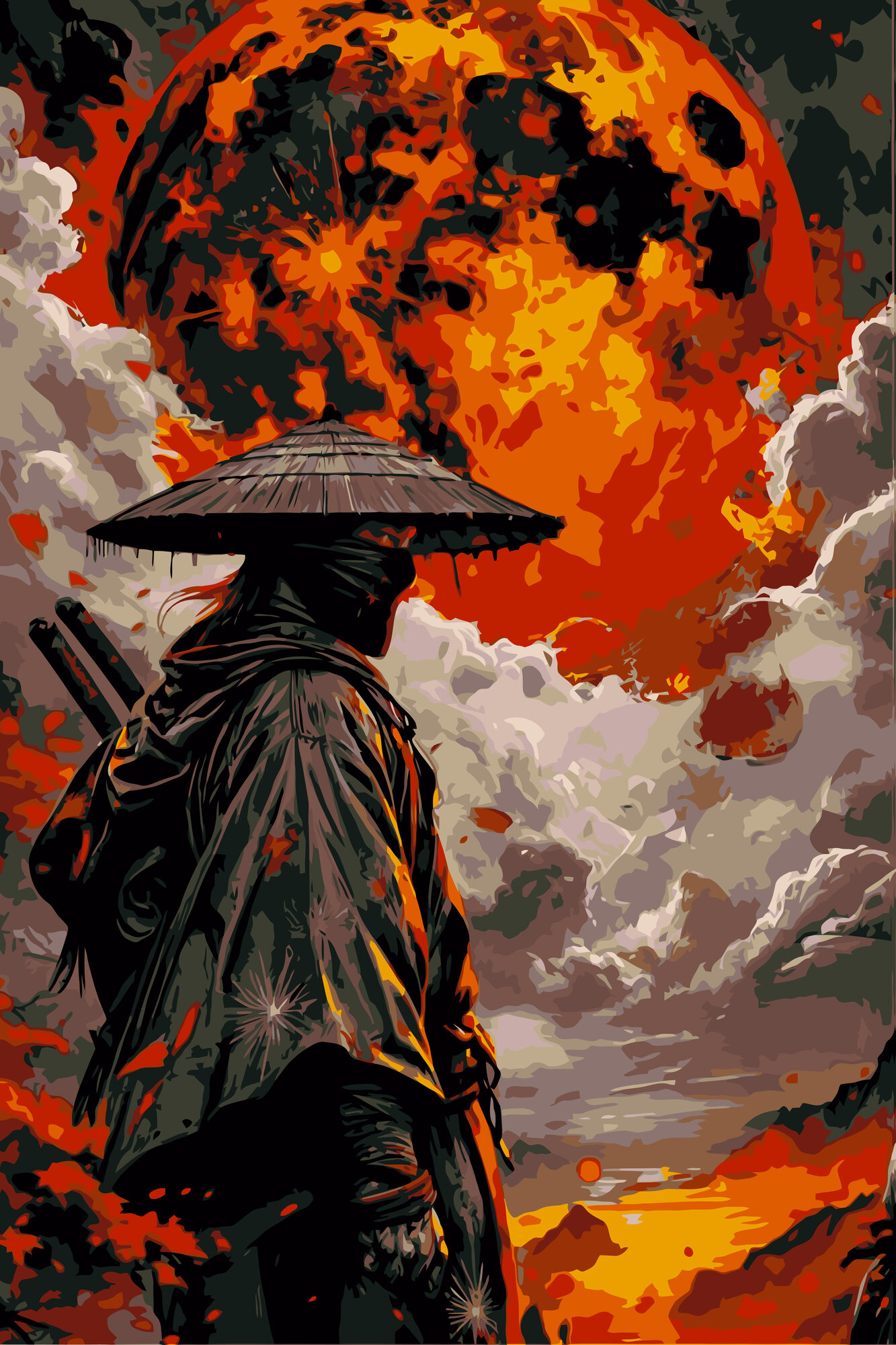 Картина по номерам Т215 "Самурай", 40х60 см