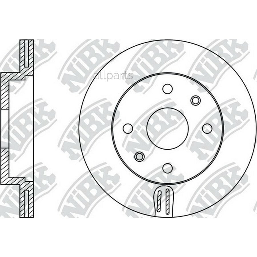 NIBK RN1127 Диск тормозной TOYOTA VITZ 1.0 1999 - 2005 TOYOTA PLATZ 1.5 2002 - 2005 TOYOTA ECHO 1.5 1999 - 200