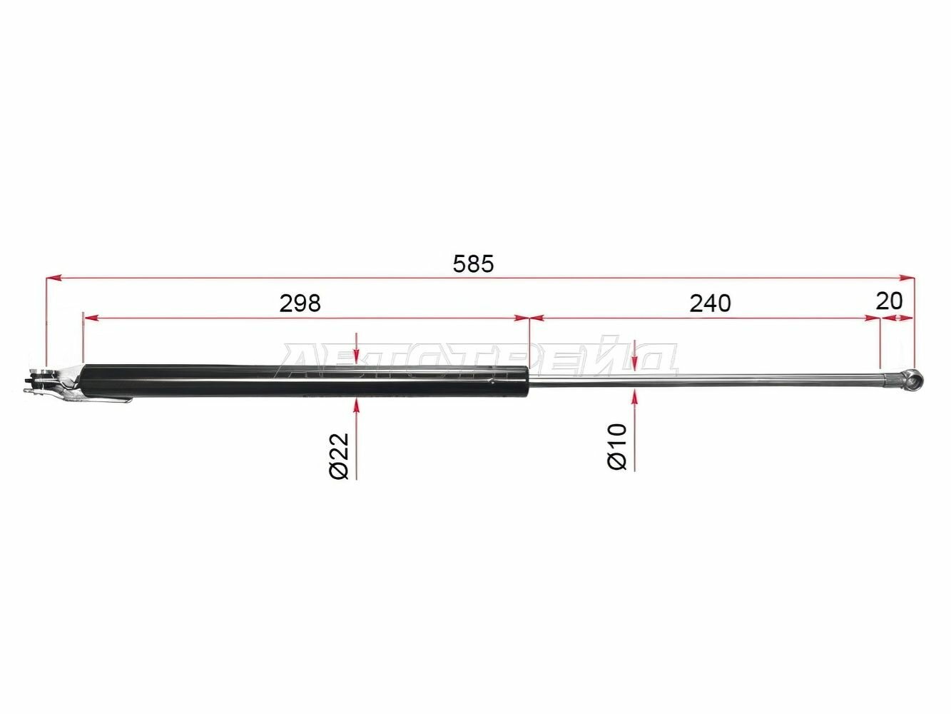 Амортизатор крышки багажника правый для Мазда 323, 626 арт STG14S62620C SAT